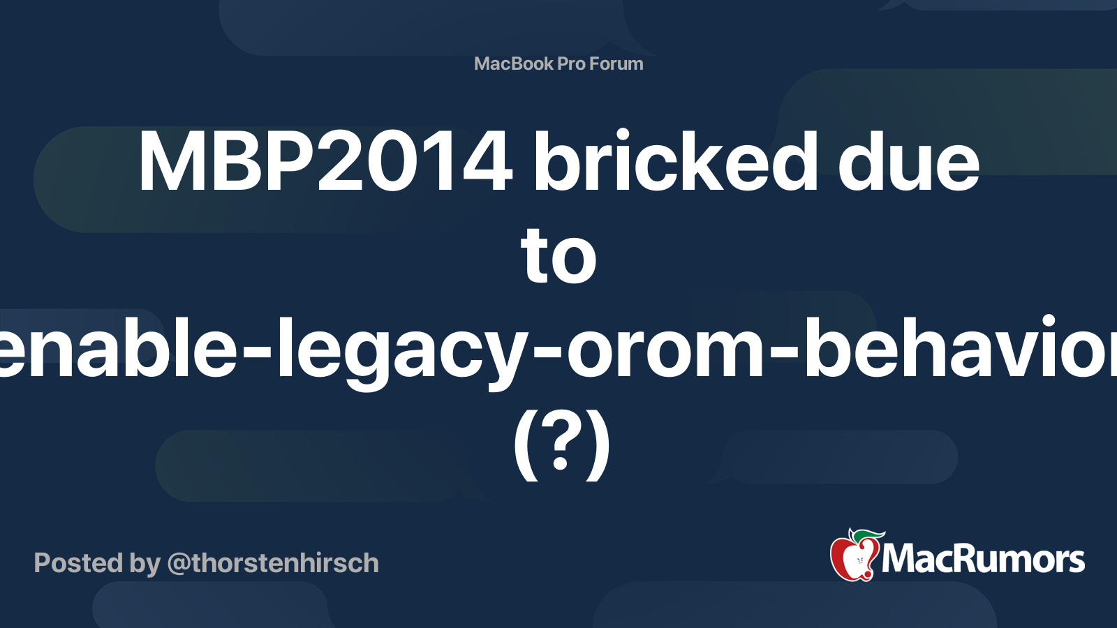 MBP2014 bricked due to enable-legacy-orom-behavior (?) | MacRumors Forums