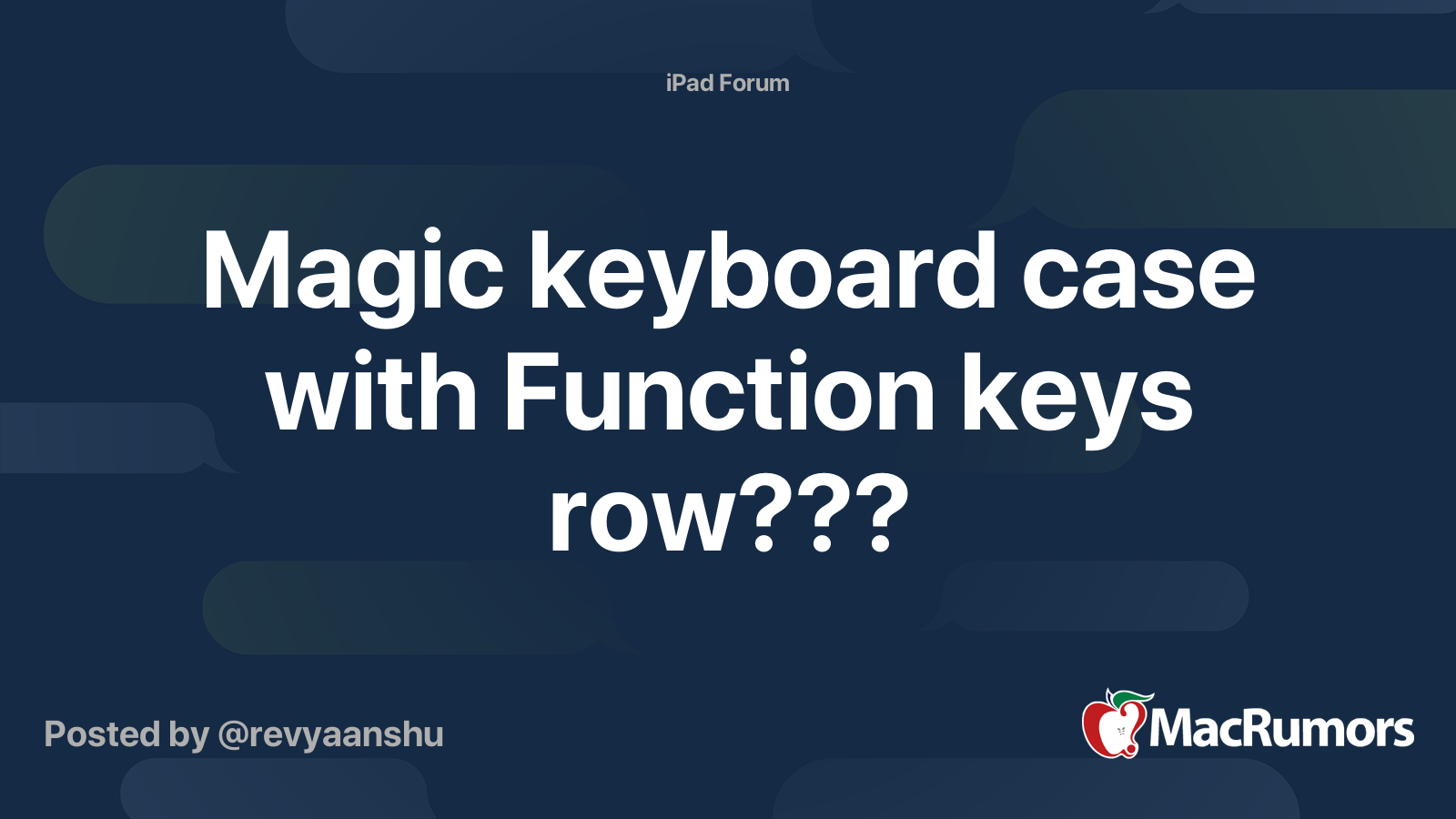 Magic keyboard case with Function keys row??? | MacRumors Forums