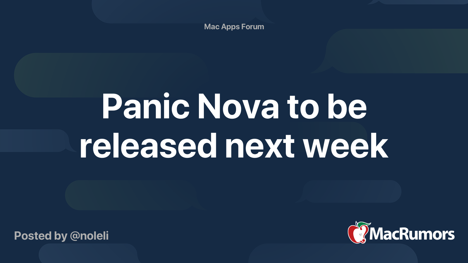 Panic Nova to be released next week | MacRumors Forums