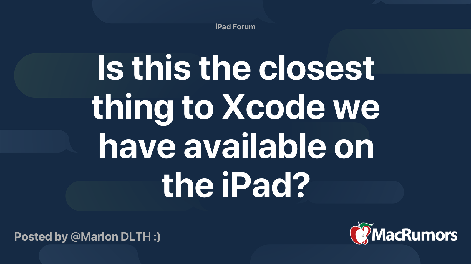 Is this the closest thing to Xcode we have available on the iPad ...