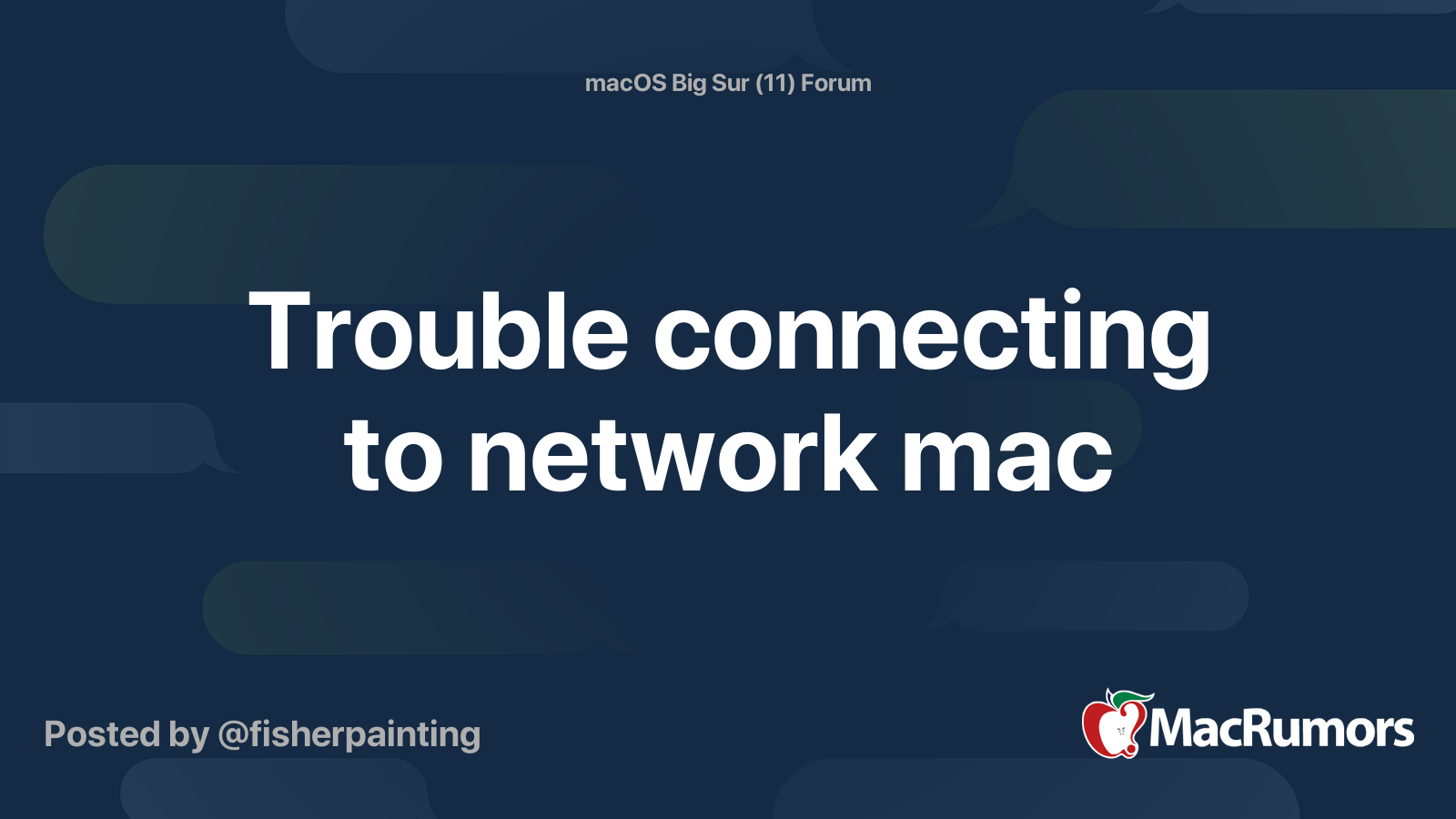 Trouble connecting to network mac | MacRumors Forums