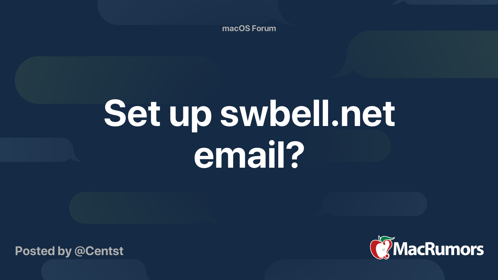 Set up swbell.net email? | MacRumors Forums