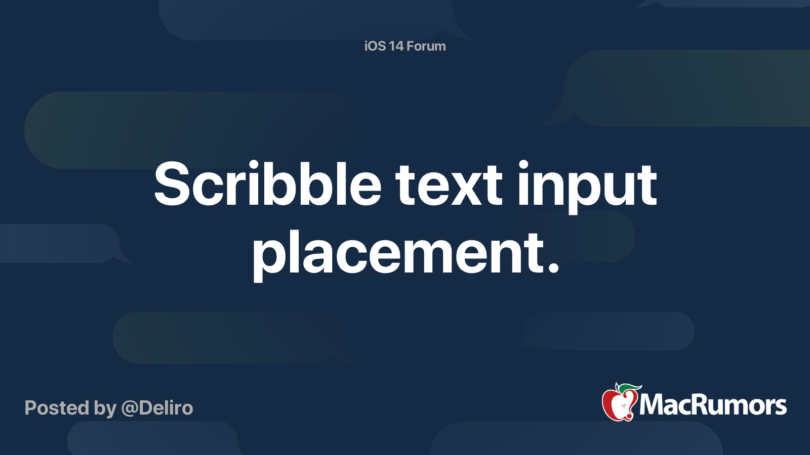Scribble text input placement. | MacRumors Forums