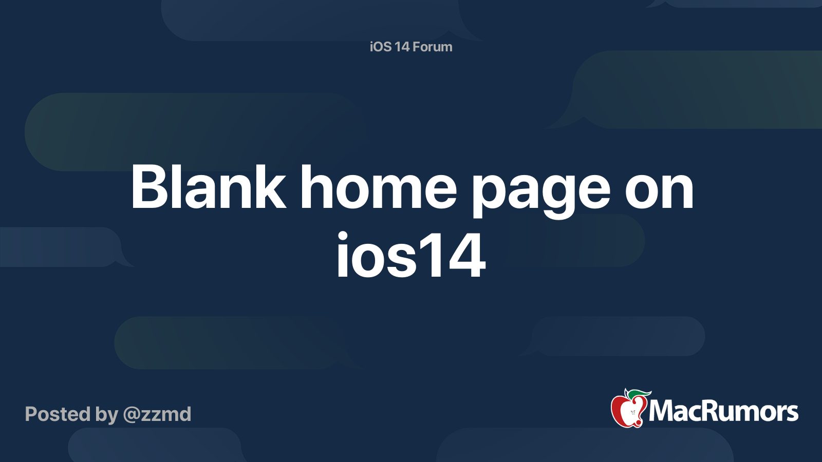 Blank home page on ios14 | MacRumors Forums