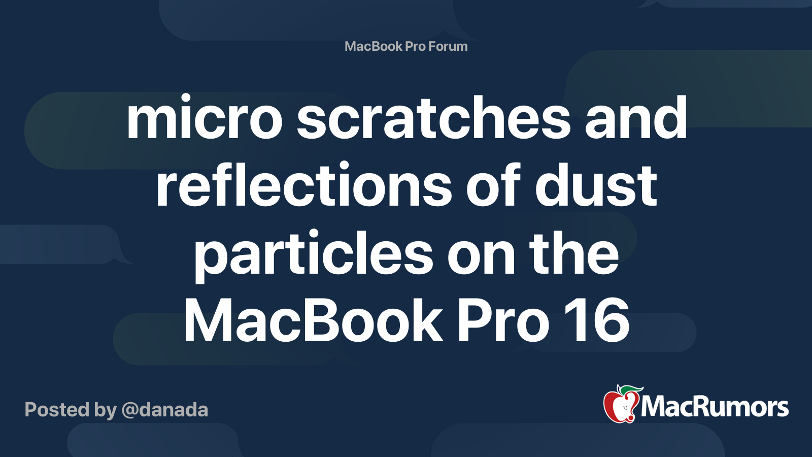 micro scratches and reflections of dust particles on the MacBook Pro 16 ...