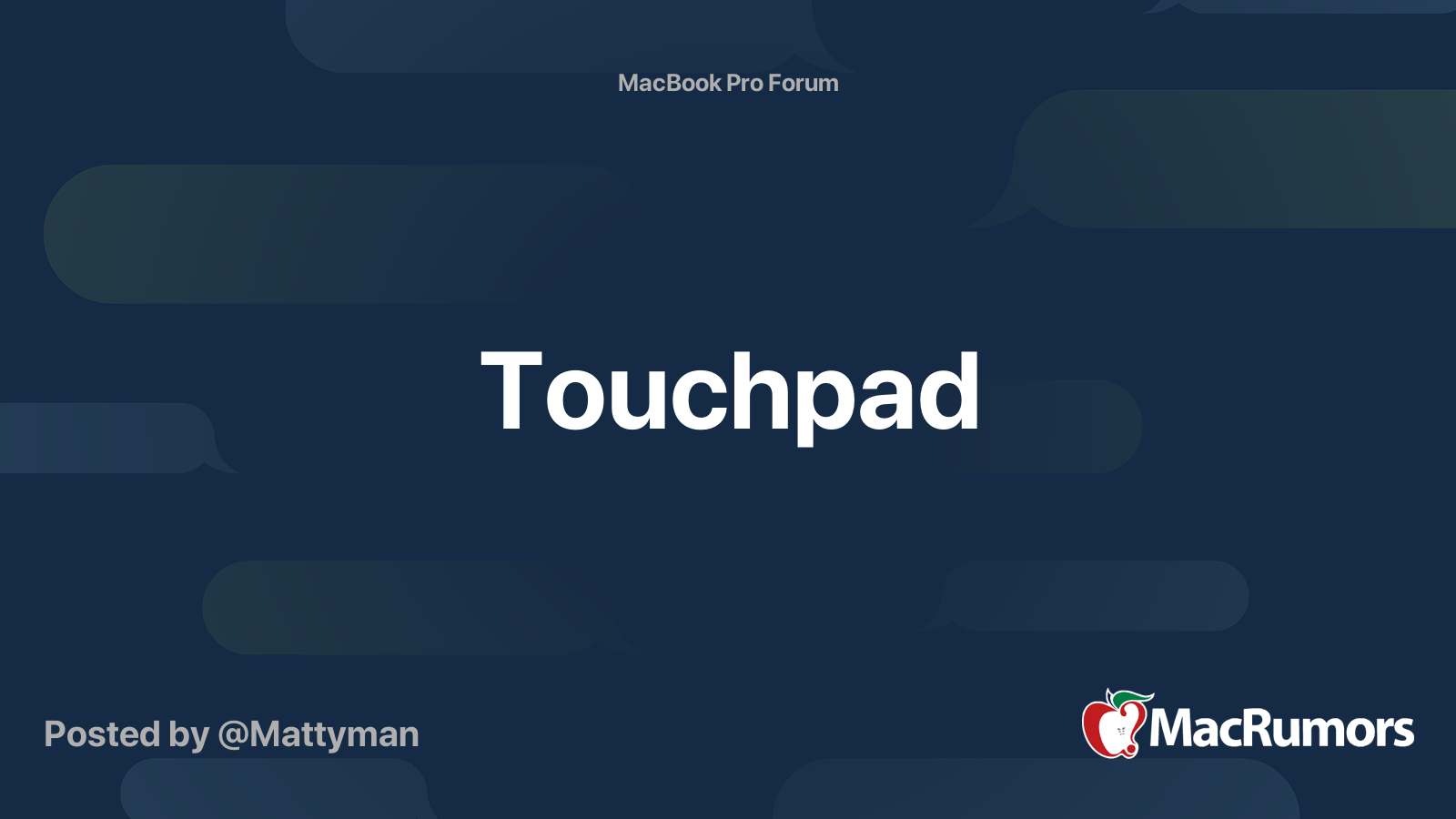 Touchpad | MacRumors Forums