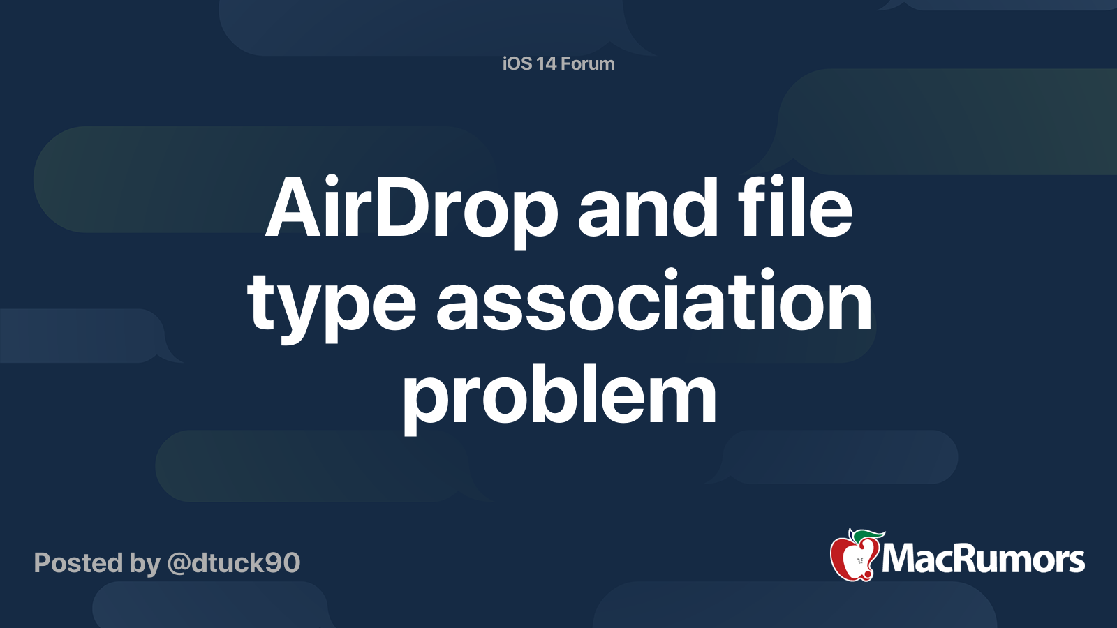 AirDrop and file type association problem | MacRumors Forums