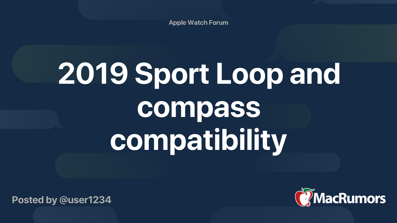 2019 Sport Loop and compass compatibility | MacRumors Forums
