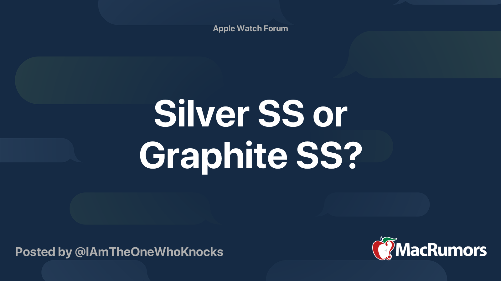 Silver SS or Graphite SS? | MacRumors Forums