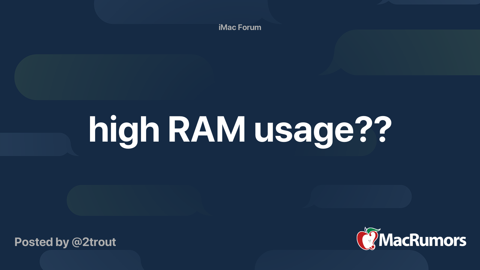 high RAM usage?? | MacRumors Forums