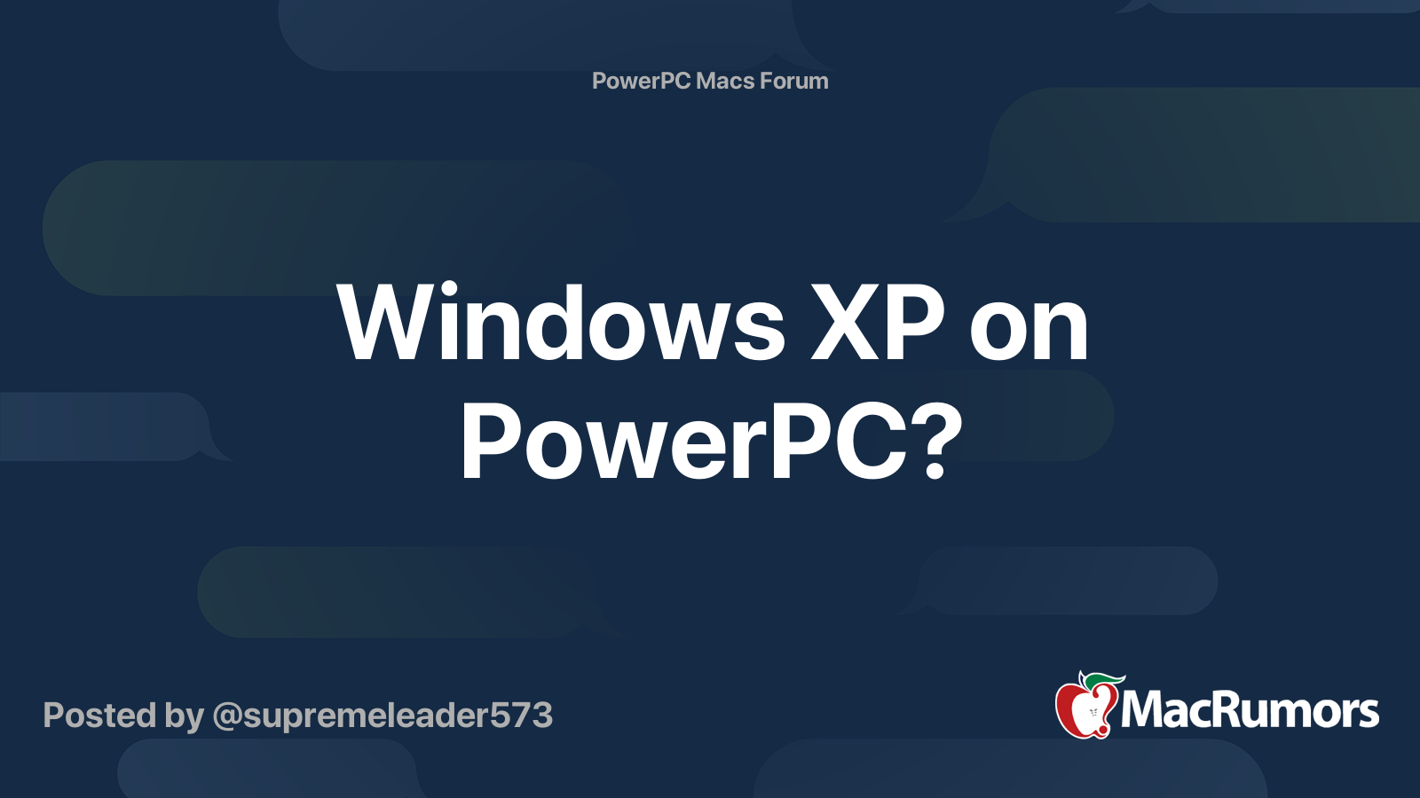 Windows Xp On Powerpc Macrumors Forums