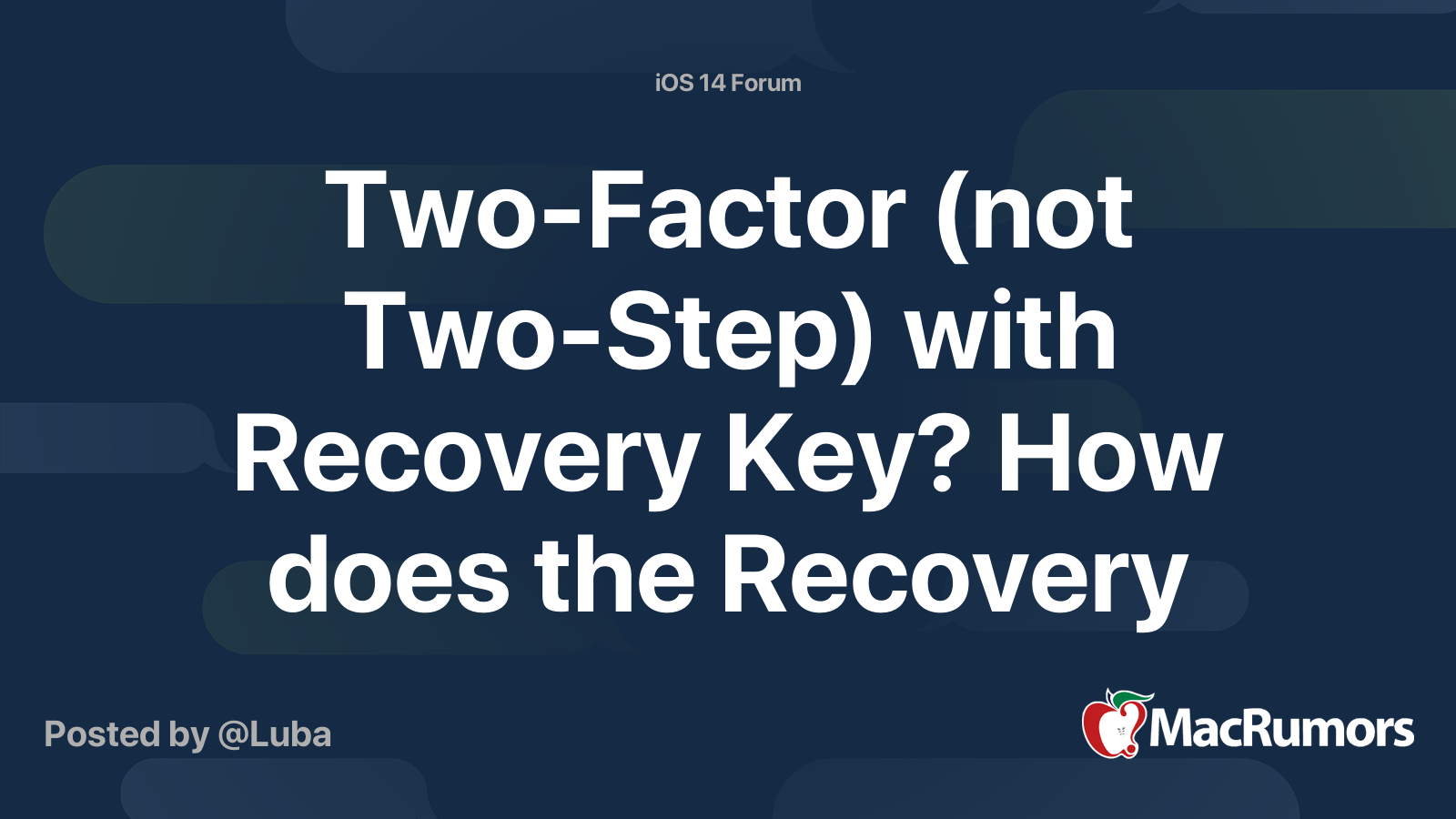 Two-Factor (not Two-Step) with Recovery Key? How does the Recovery Key ...