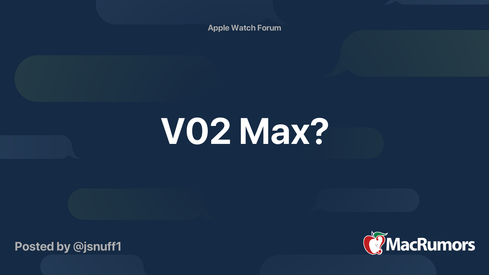 V02 Max? | MacRumors Forums