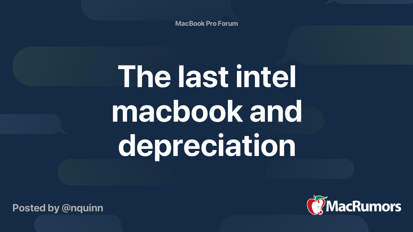 The last intel macbook and depreciation | MacRumors Forums