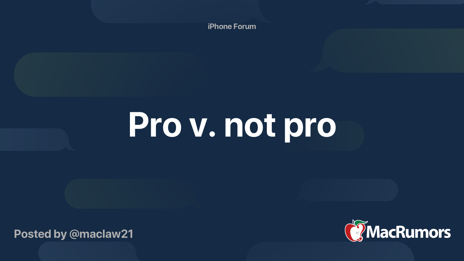 Pro v. not pro | MacRumors Forums