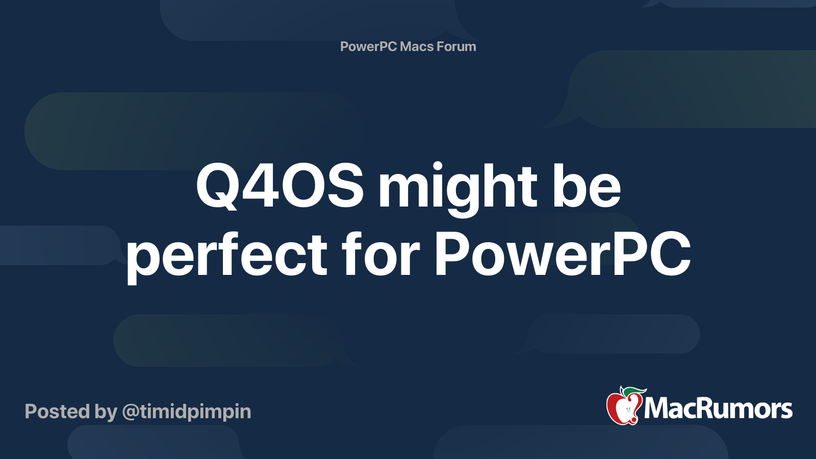Q4OS might be perfect for PowerPC | MacRumors Forums