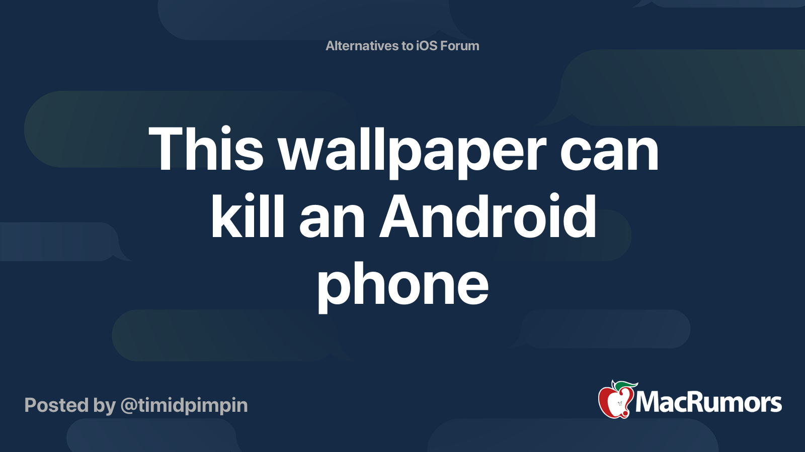 This wallpaper can kill an Android phone | MacRumors Forums
