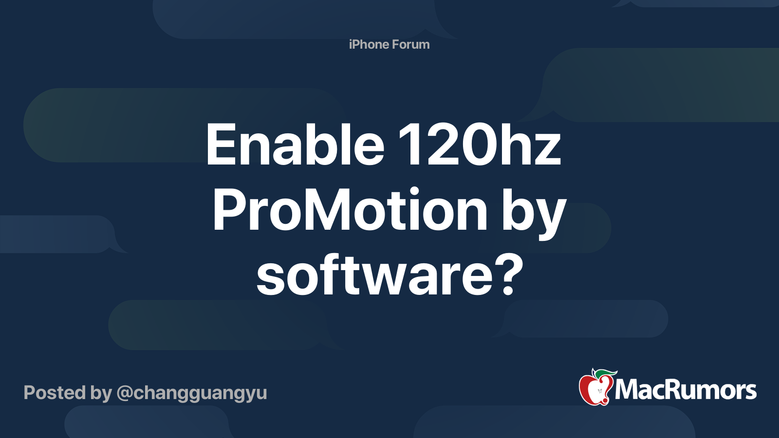 Enable 120hz ProMotion by software? | MacRumors Forums