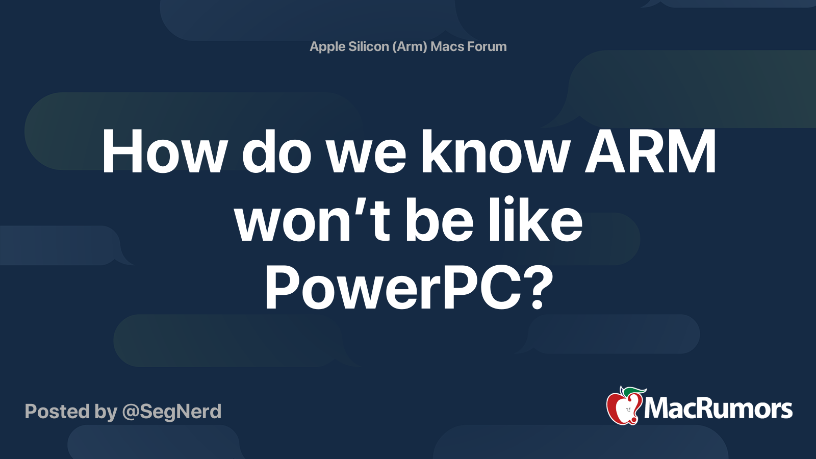 How do we know ARM won’t be like PowerPC? | MacRumors Forums