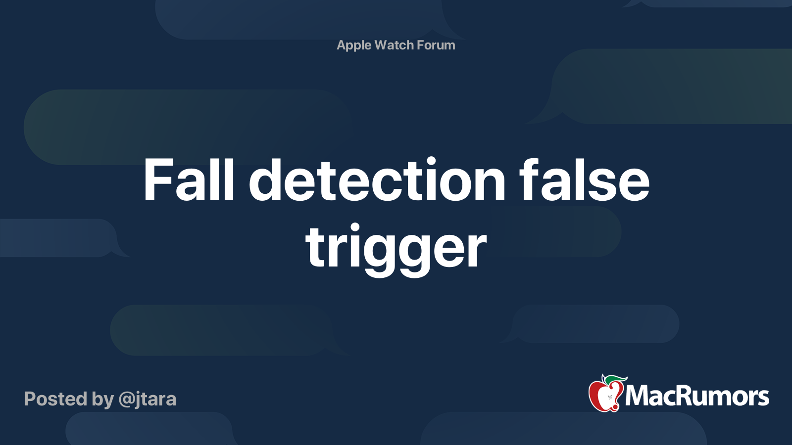 Fall detection false trigger | MacRumors Forums
