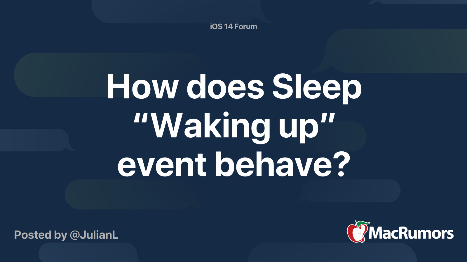 How does Sleep “Waking up” event behave? | MacRumors Forums