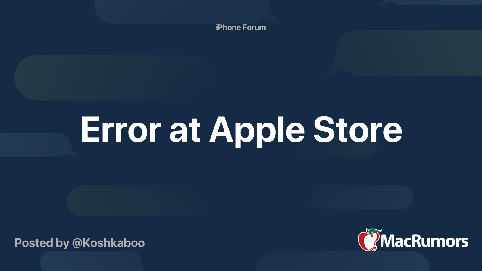 Error at Apple Store | MacRumors Forums
