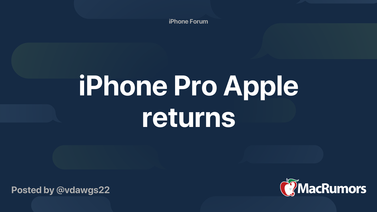 iPhone Pro Apple returns | MacRumors Forums