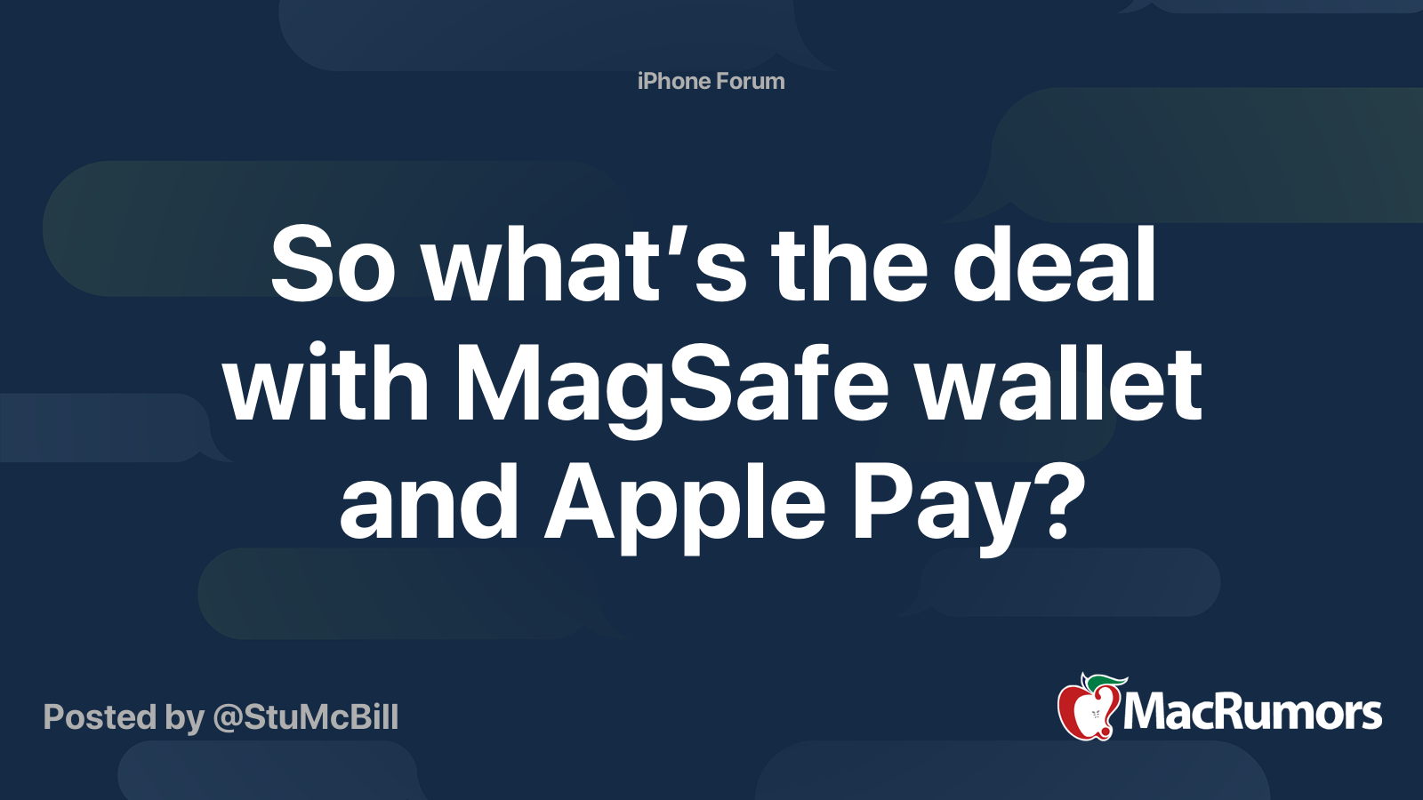 So what’s the deal with MagSafe wallet and Apple Pay? | MacRumors Forums