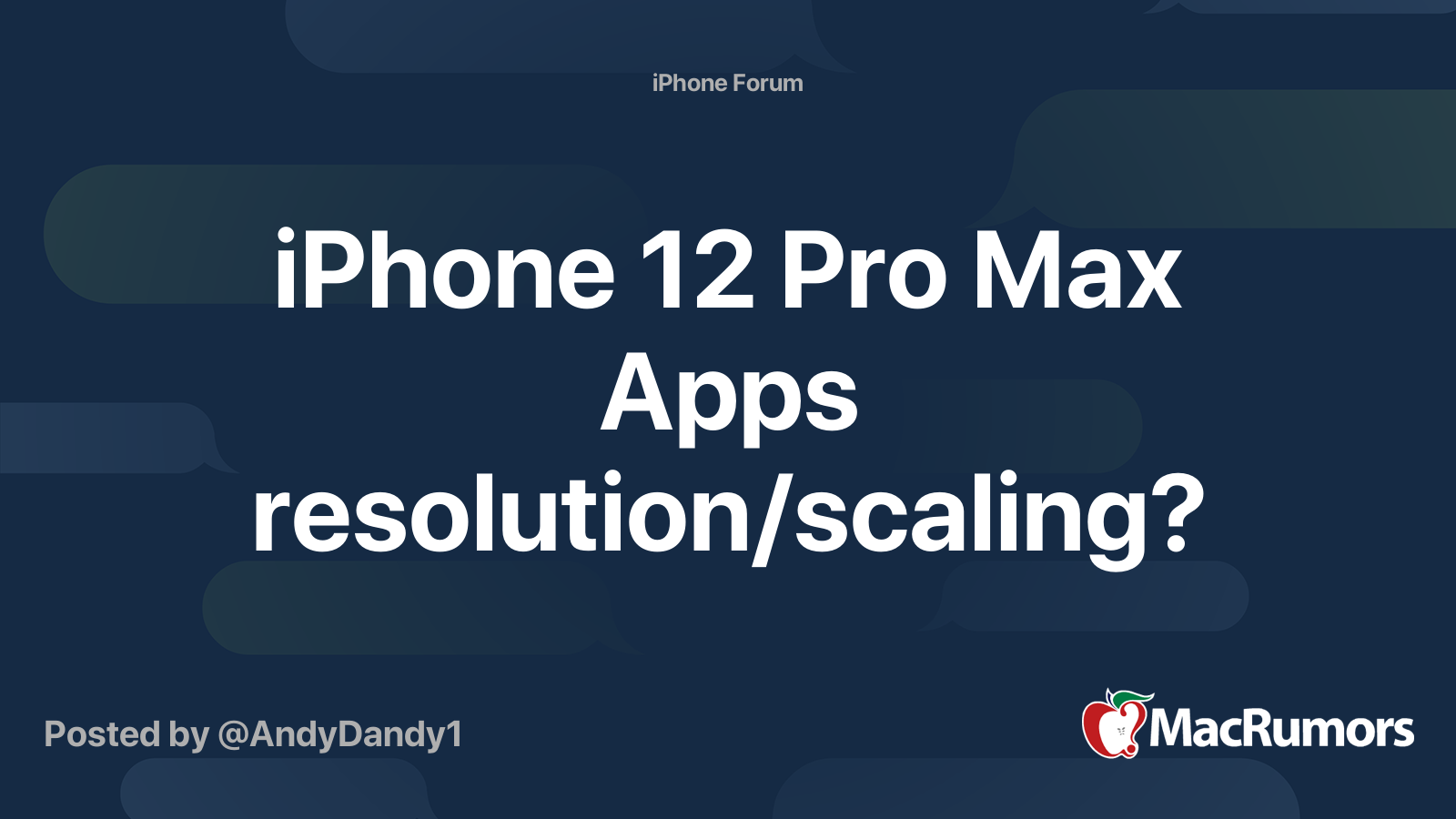 iPhone 12 Pro Max Apps resolution/scaling? | MacRumors Forums