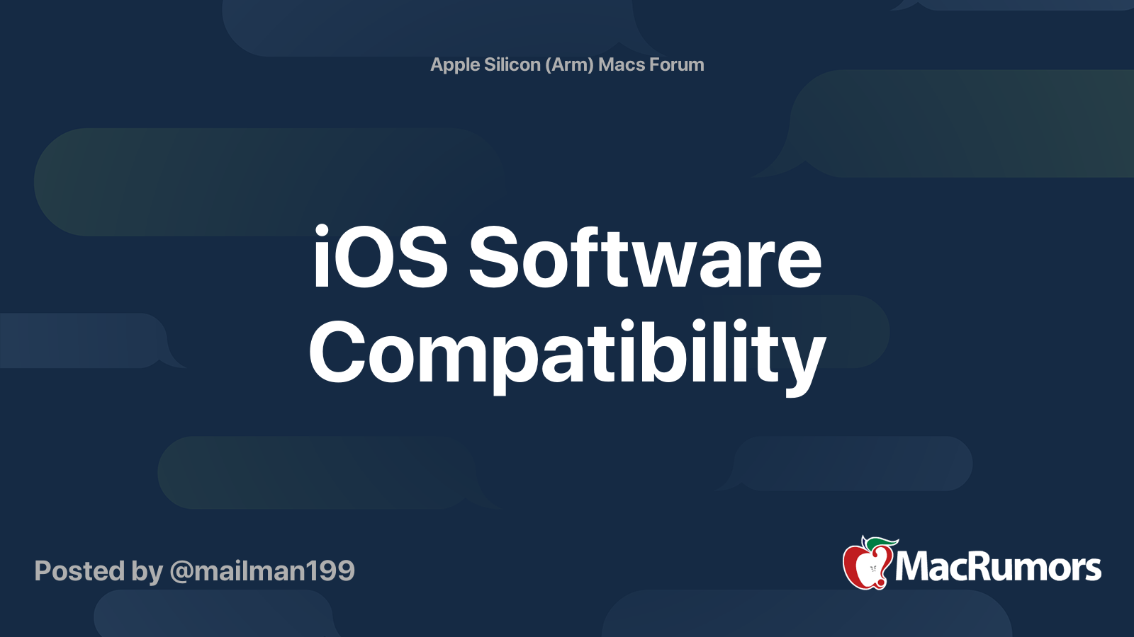 iOS Software Compatibility | MacRumors Forums