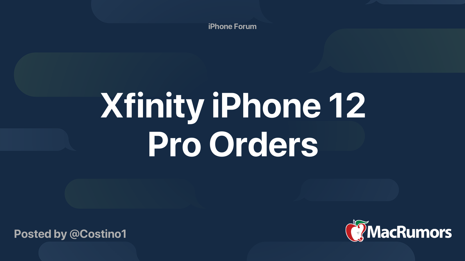Xfinity iPhone 12 Pro Orders | MacRumors Forums
