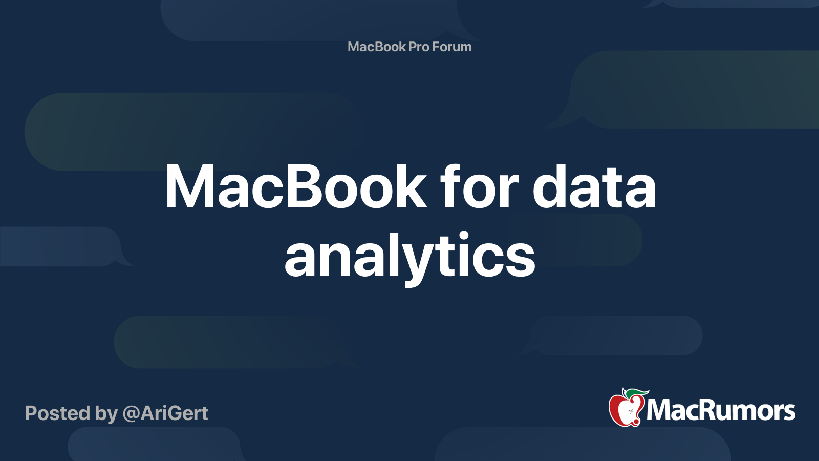 MacBook for data analytics | MacRumors Forums