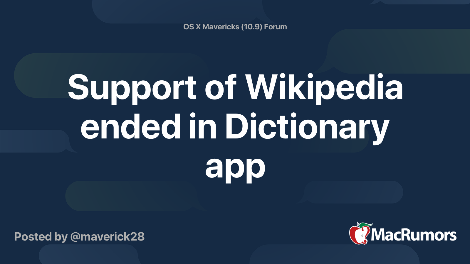 Support of Wikipedia ended in Dictionary app | MacRumors Forums