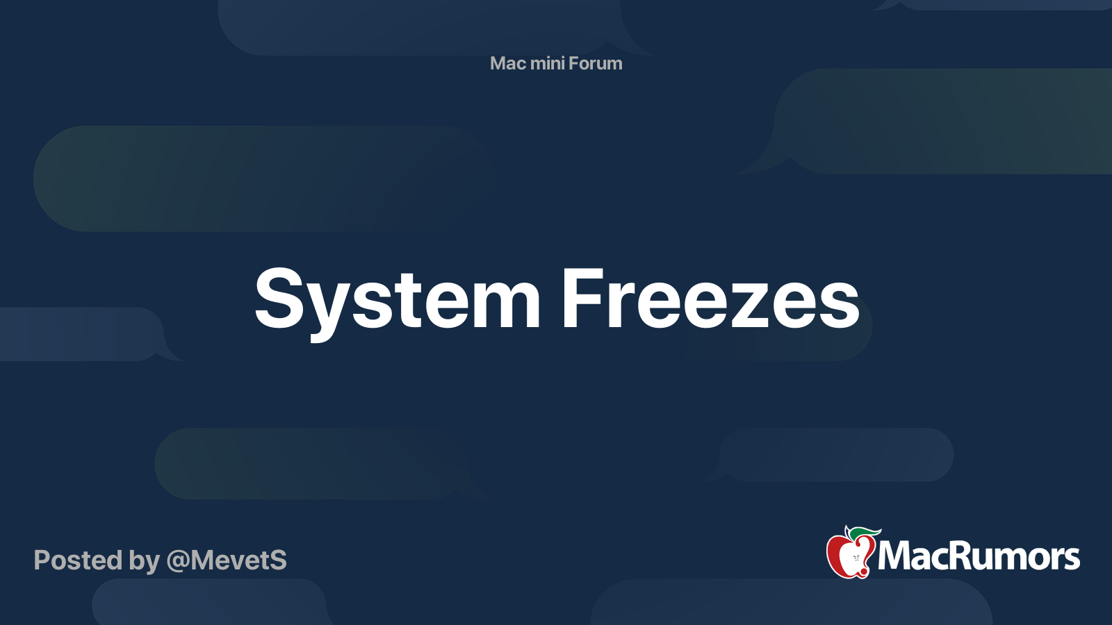 System Freezes | MacRumors Forums