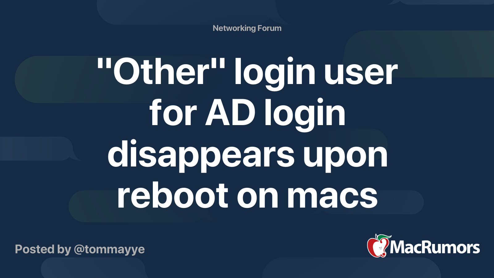 "Other" login user for AD login disappears upon reboot on macs running Mac OS 10.15.6 ...