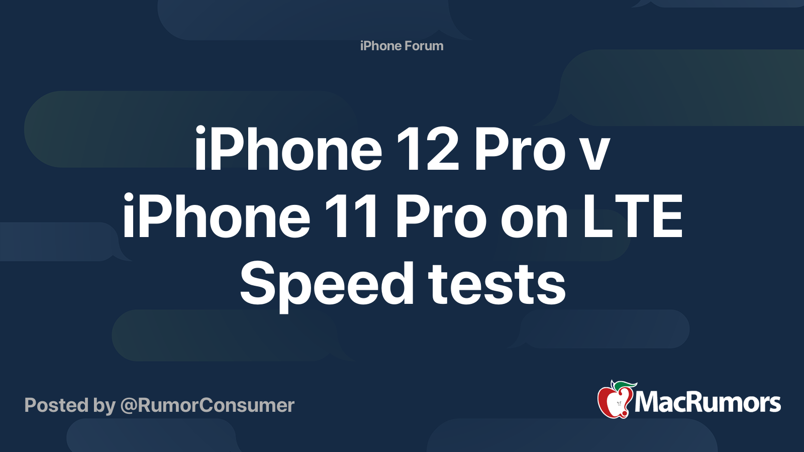 iPhone 12 Pro v iPhone 11 Pro on LTE Speed tests | MacRumors Forums