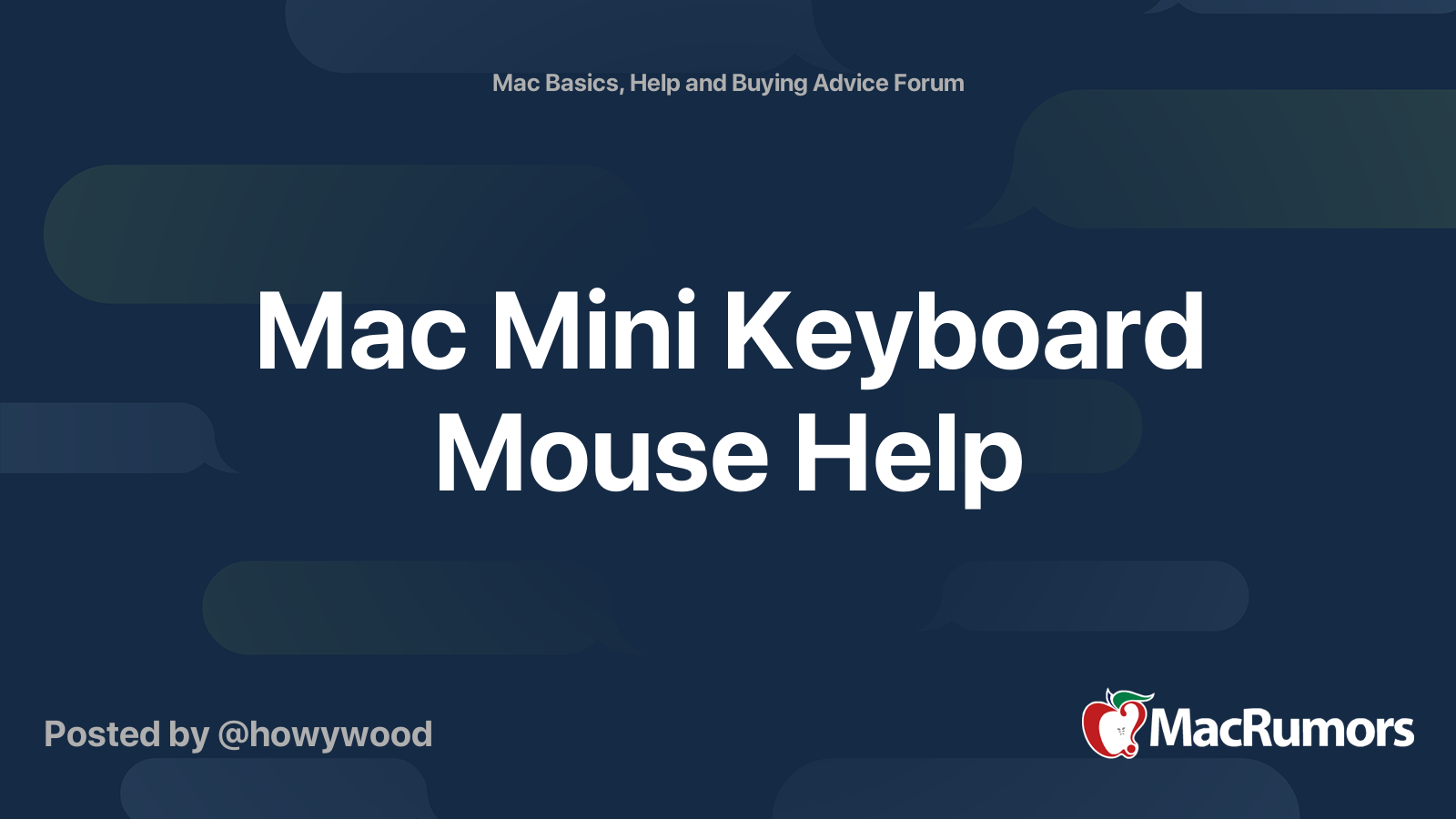 Mac Mini Keyboard Mouse Help | MacRumors Forums