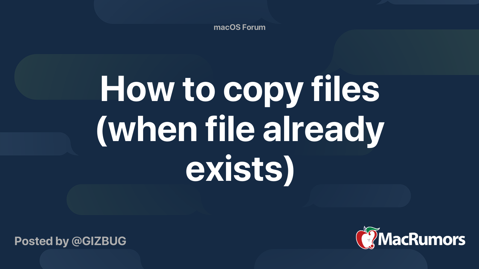 How to copy files (when file already exists) | MacRumors Forums