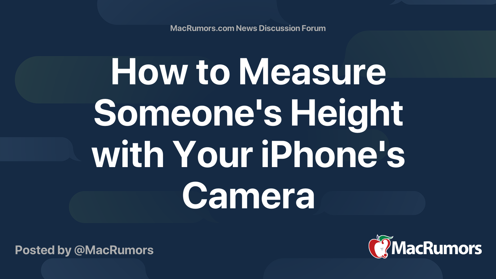 How to Measure Someone's Height with Your iPhone's Camera | MacRumors ...