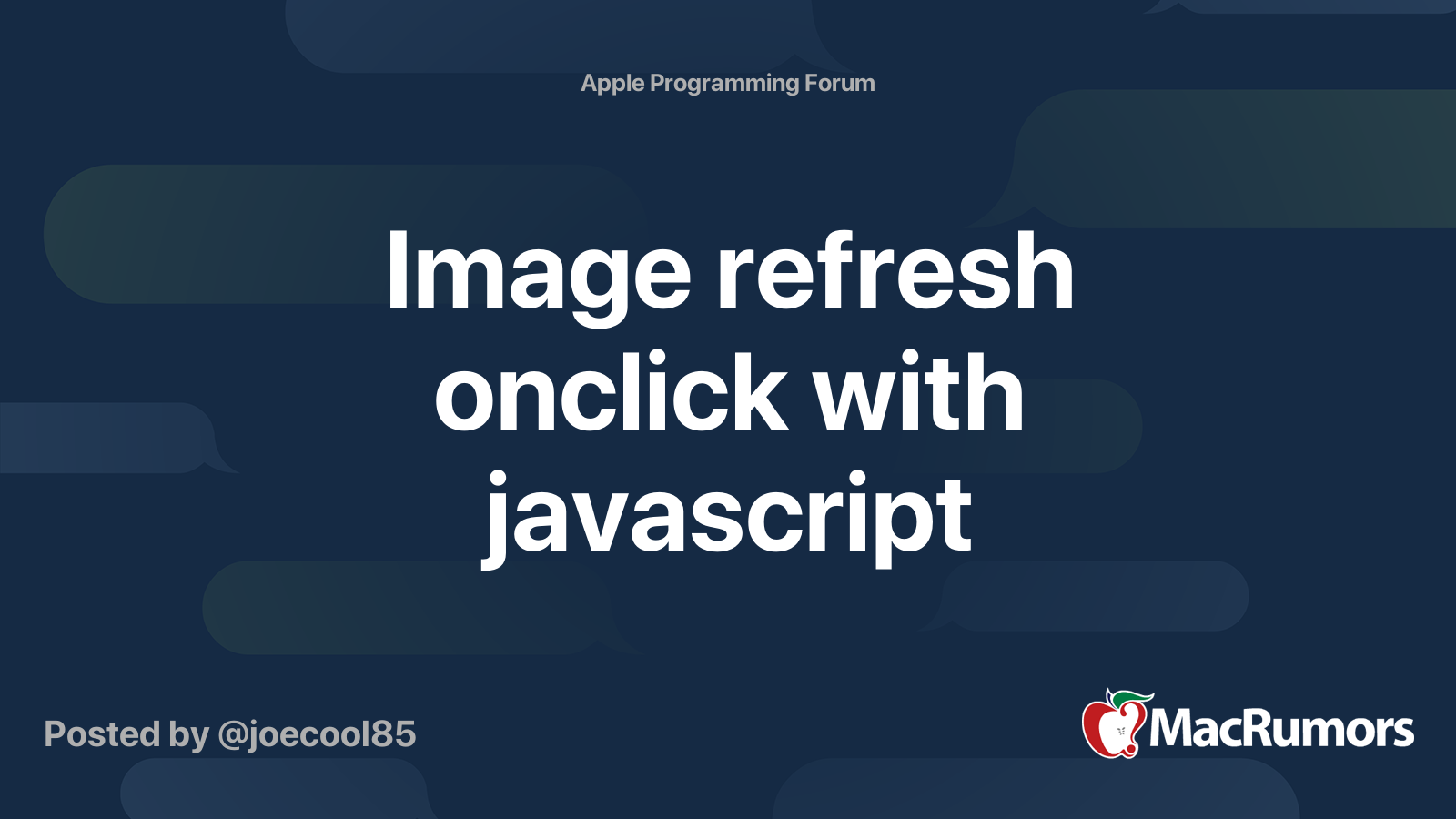 Image Refresh Onclick With Javascript Macrumors Forums