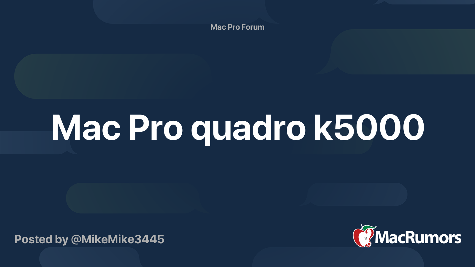 Mac Pro quadro k5000 | MacRumors Forums