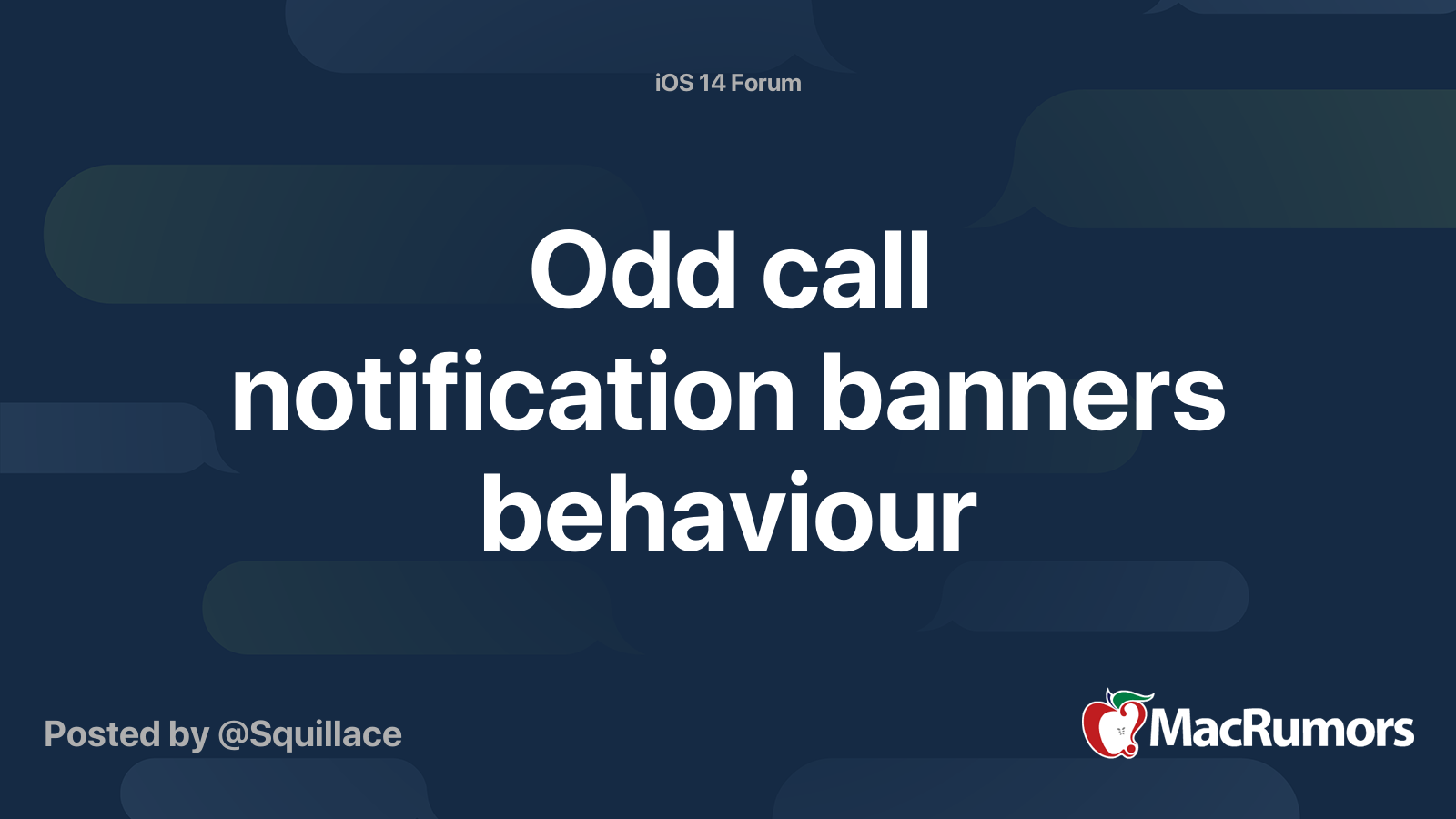 Odd call notification banners behaviour | MacRumors Forums
