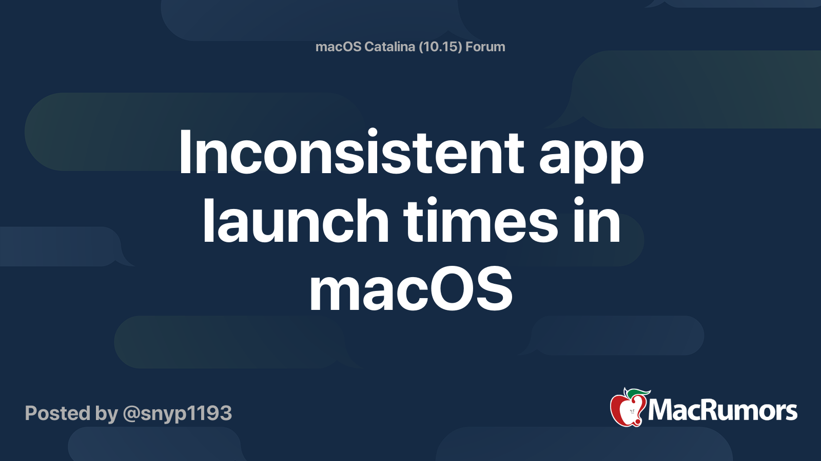 Inconsistent app launch times in macOS | MacRumors Forums