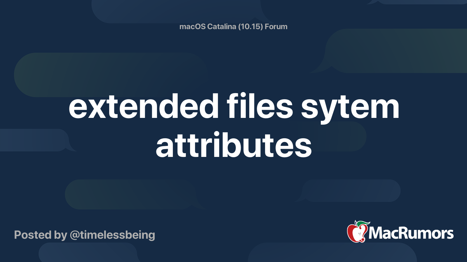 Extended Files Sytem Attributes Macrumors Forums