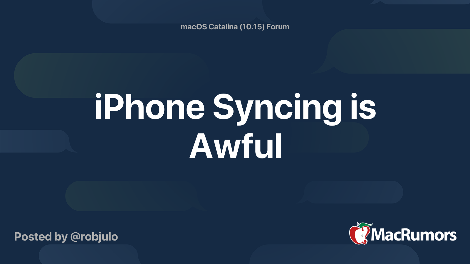 iPhone Syncing is Awful | MacRumors Forums