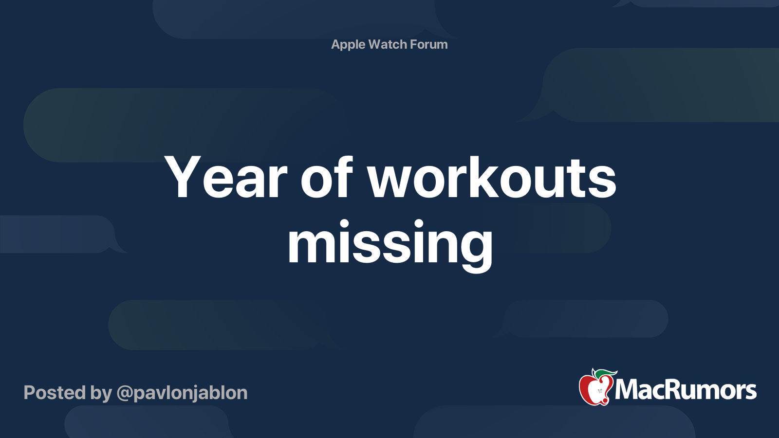 Year of workouts missing | MacRumors Forums
