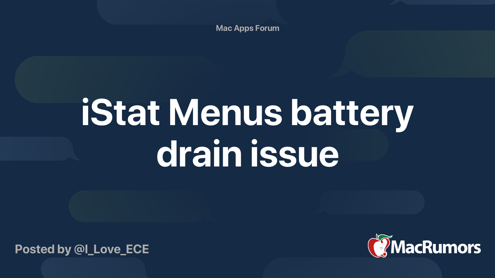 iStat Menus battery drain issue | MacRumors Forums