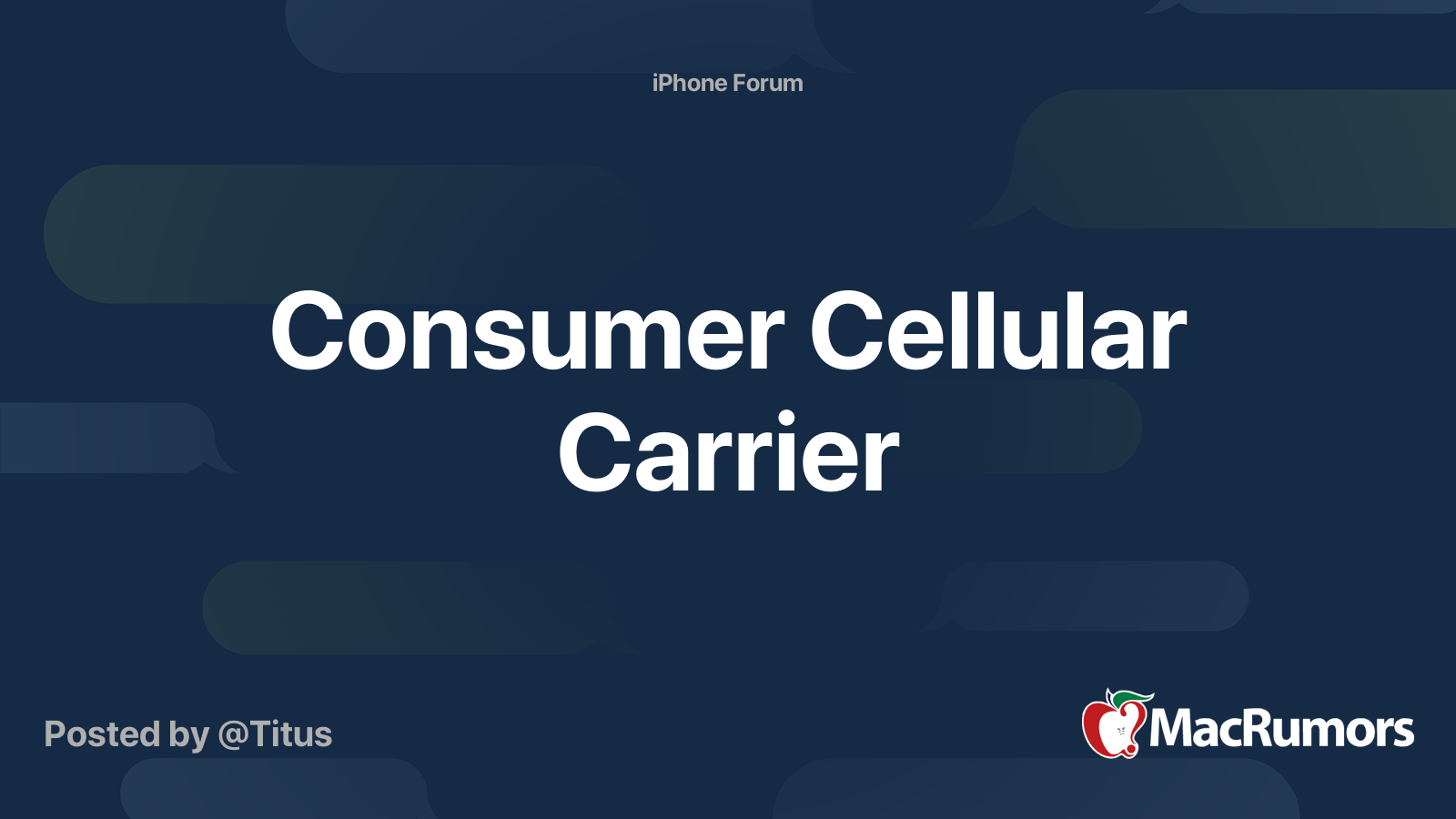 Consumer Cellular Carrier | MacRumors Forums