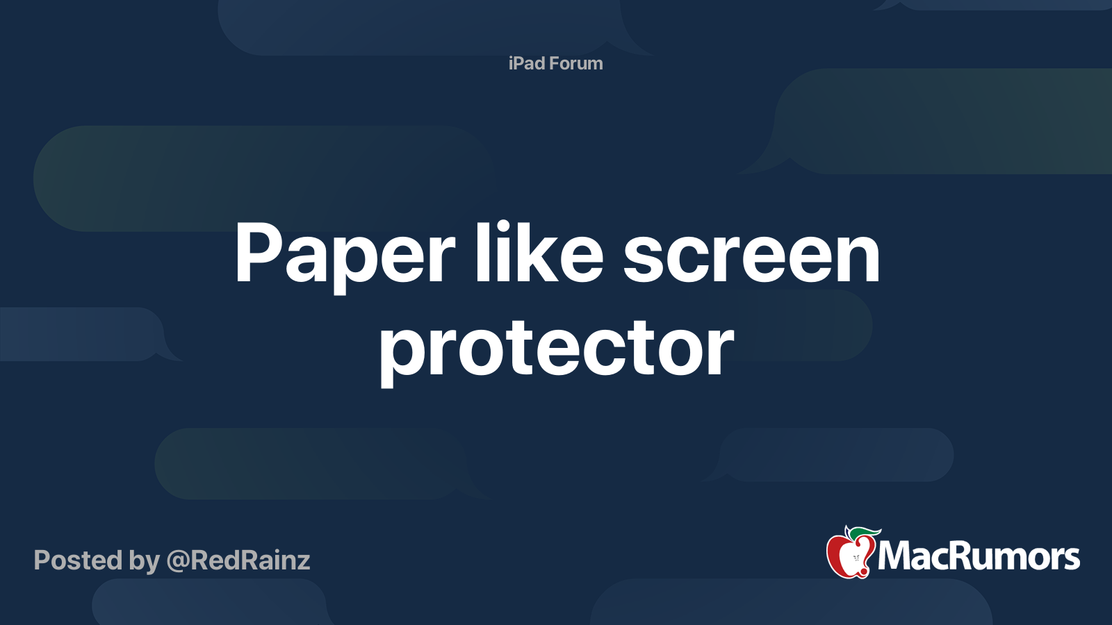 Paper like screen protector | MacRumors Forums