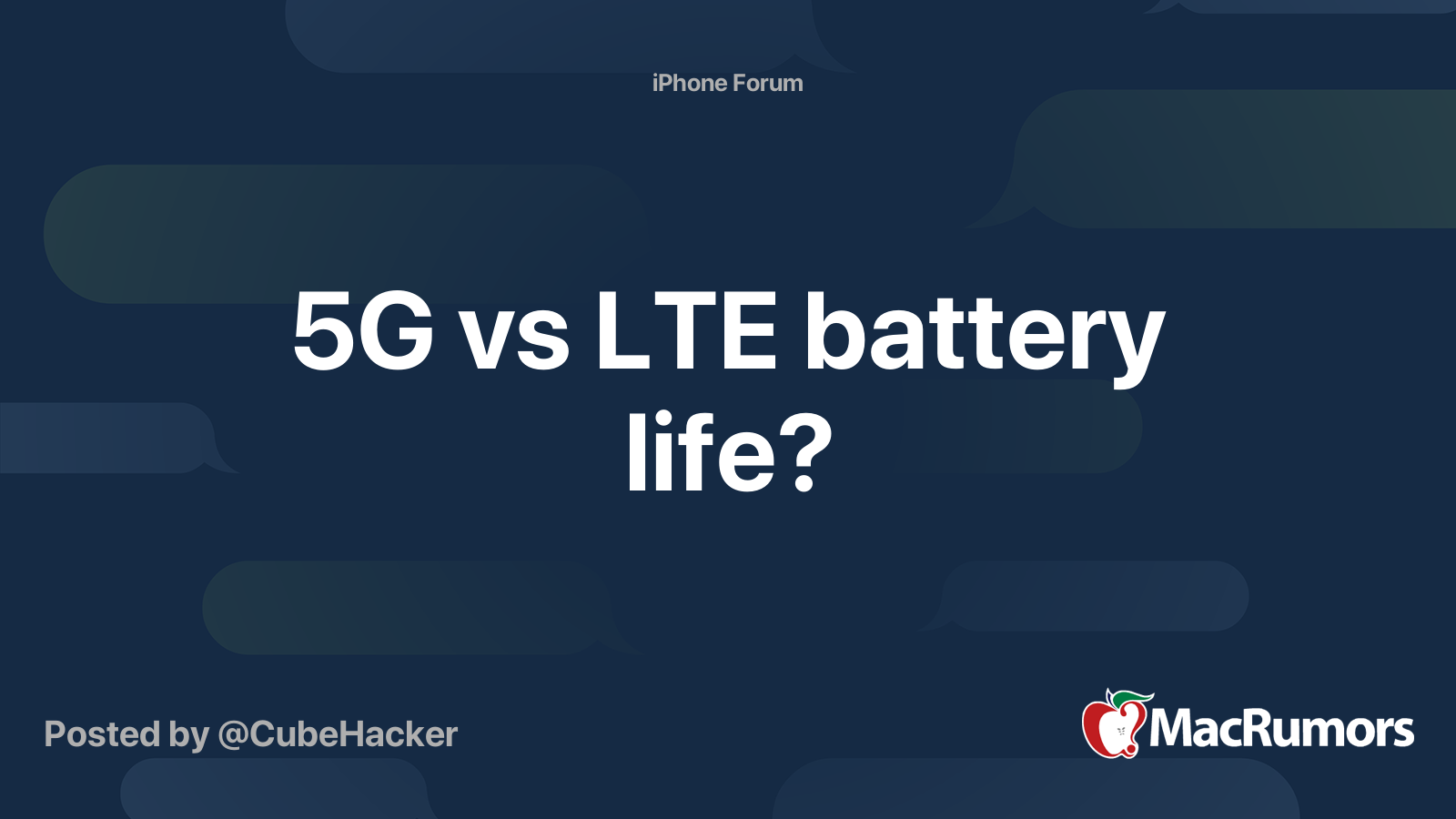 5G vs LTE battery life? | MacRumors Forums